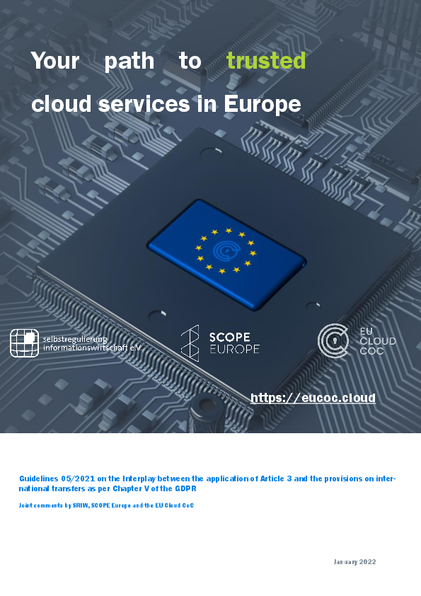 Responding to EDPB Consultation: SRIW e.V.